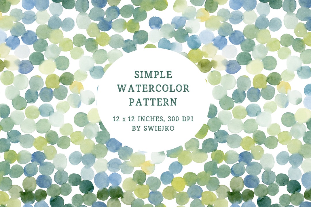 Seamless Digital Paper, Polka Dots, Watercolor Pattern, Scrapbook Paper ...