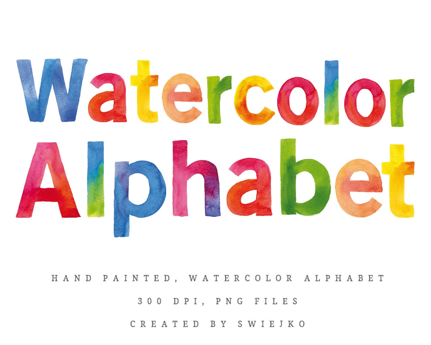Digital Alphabet Watercol Letters Eric Carle Style Very - Etsy