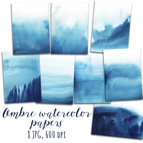 Watercolor Digital Paper Ombre Watercolor Background - Etsy