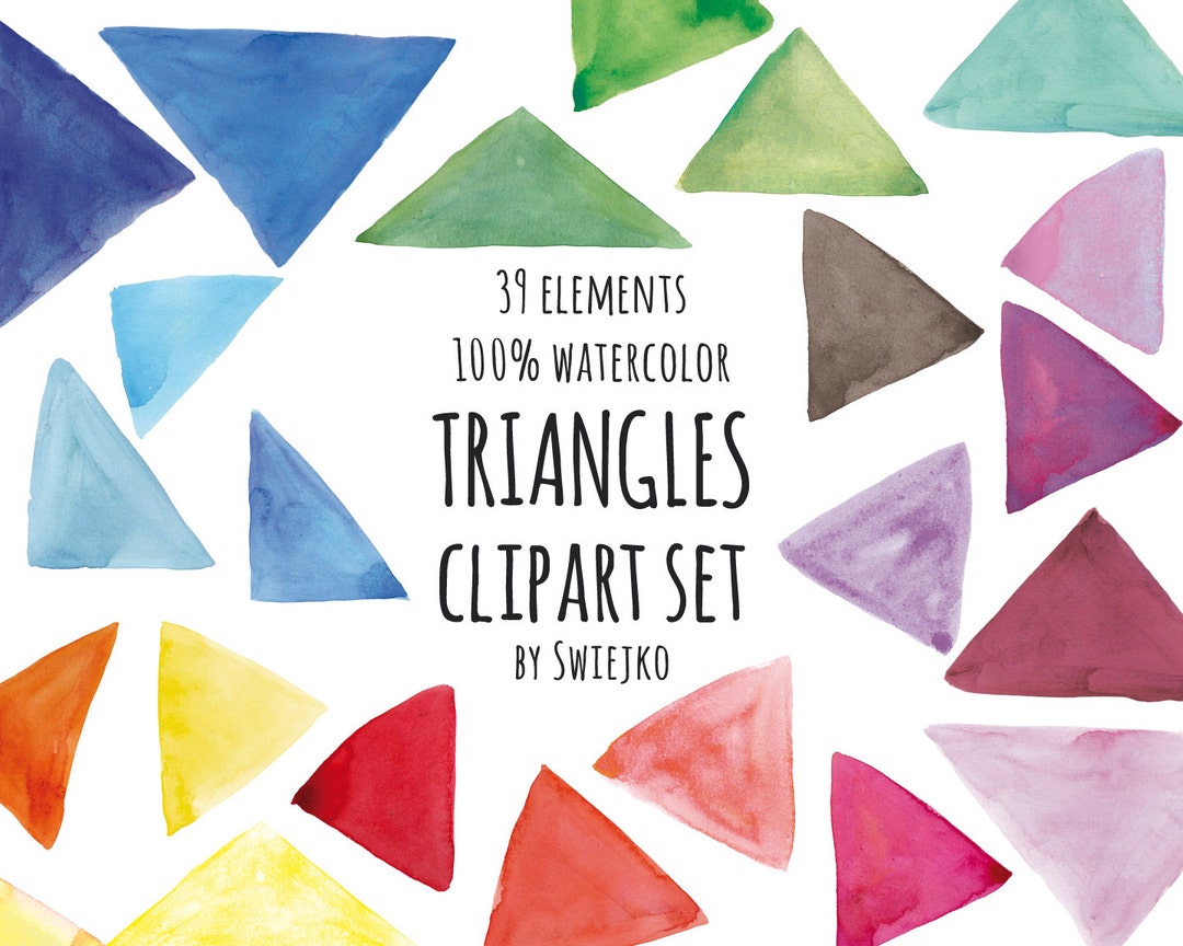 Watercolor Clip Art, Blog Elements, Geometric Clipart, Triangles ...