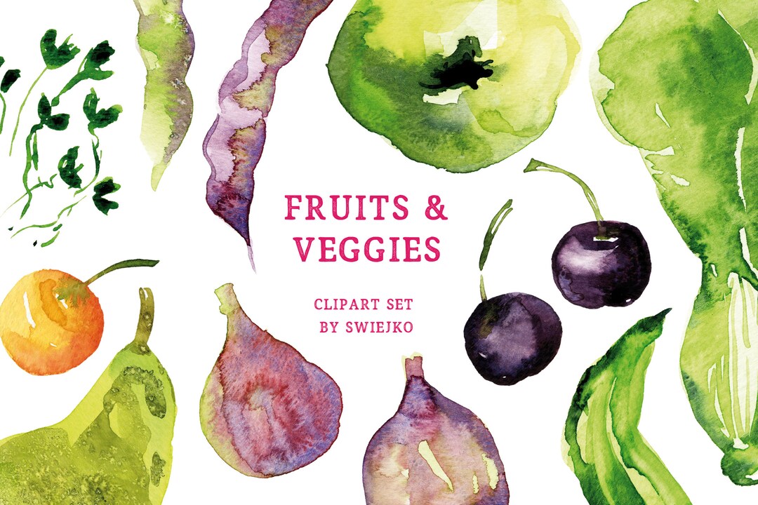 Food Clipart, Summer Clipart, Watercolor Clipart, Fruit, Fruits ...