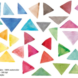 Watercolor Clip Art, Blog Elements, Geometric Clipart, Triangles ...