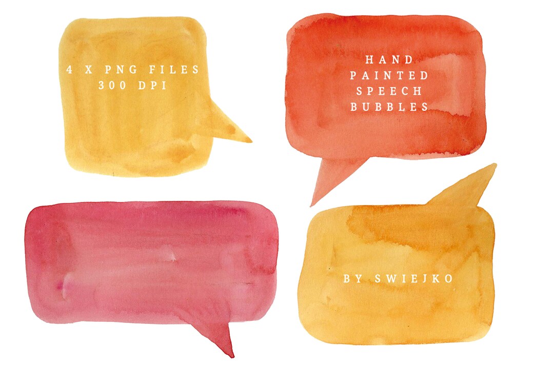 Watercolor Speech Bubbles Clipart, Planner Stickers (digital Download ...