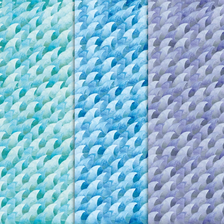 Watercolor Digital Paper, Watercolor Pattern, Sea, Ocean Waves (5) - Etsy