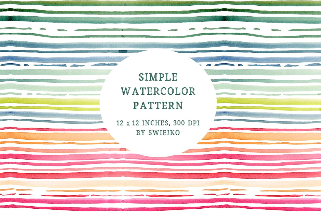 Seamless Digital Paper, Watercolor Stripes Pattern, Scrapbook Paper ...