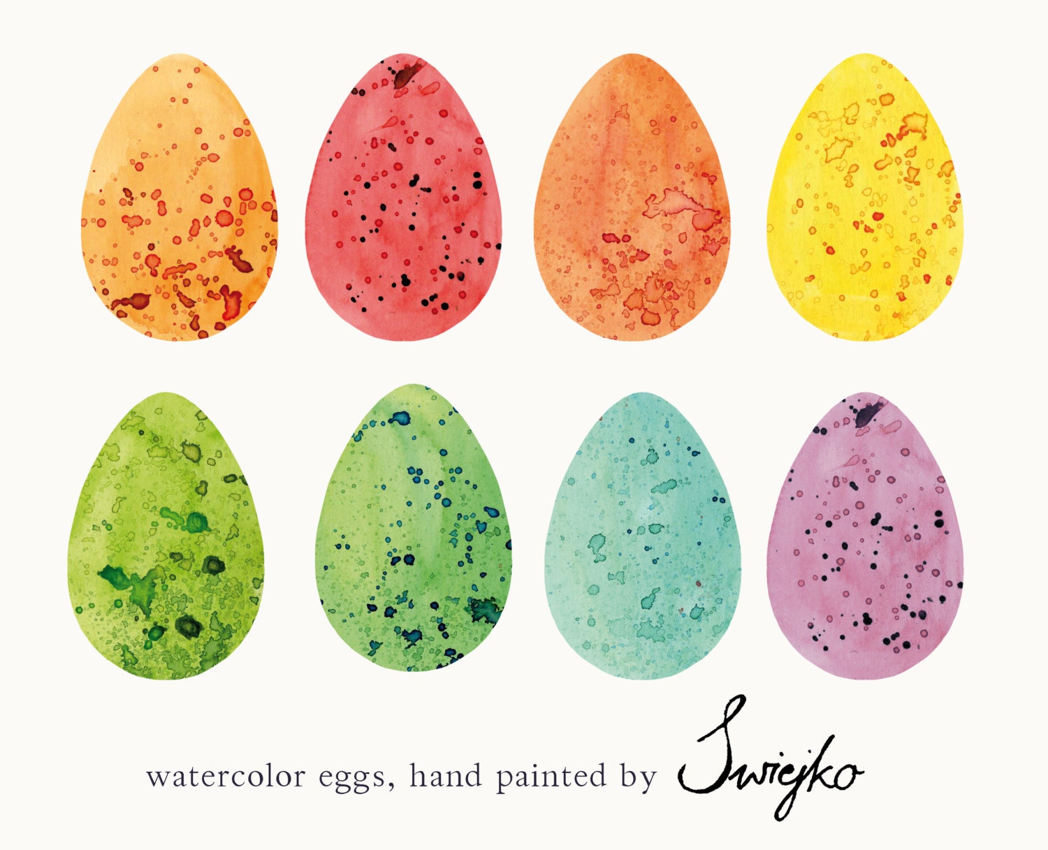 Easter Clip Art, Watercolor Eggs, Easter Egg - Etsy