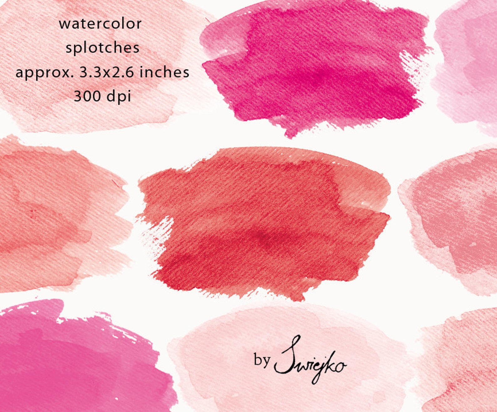 Watercolor Clip Art, Watercolor Splotches, Watercolor Strokes - Etsy