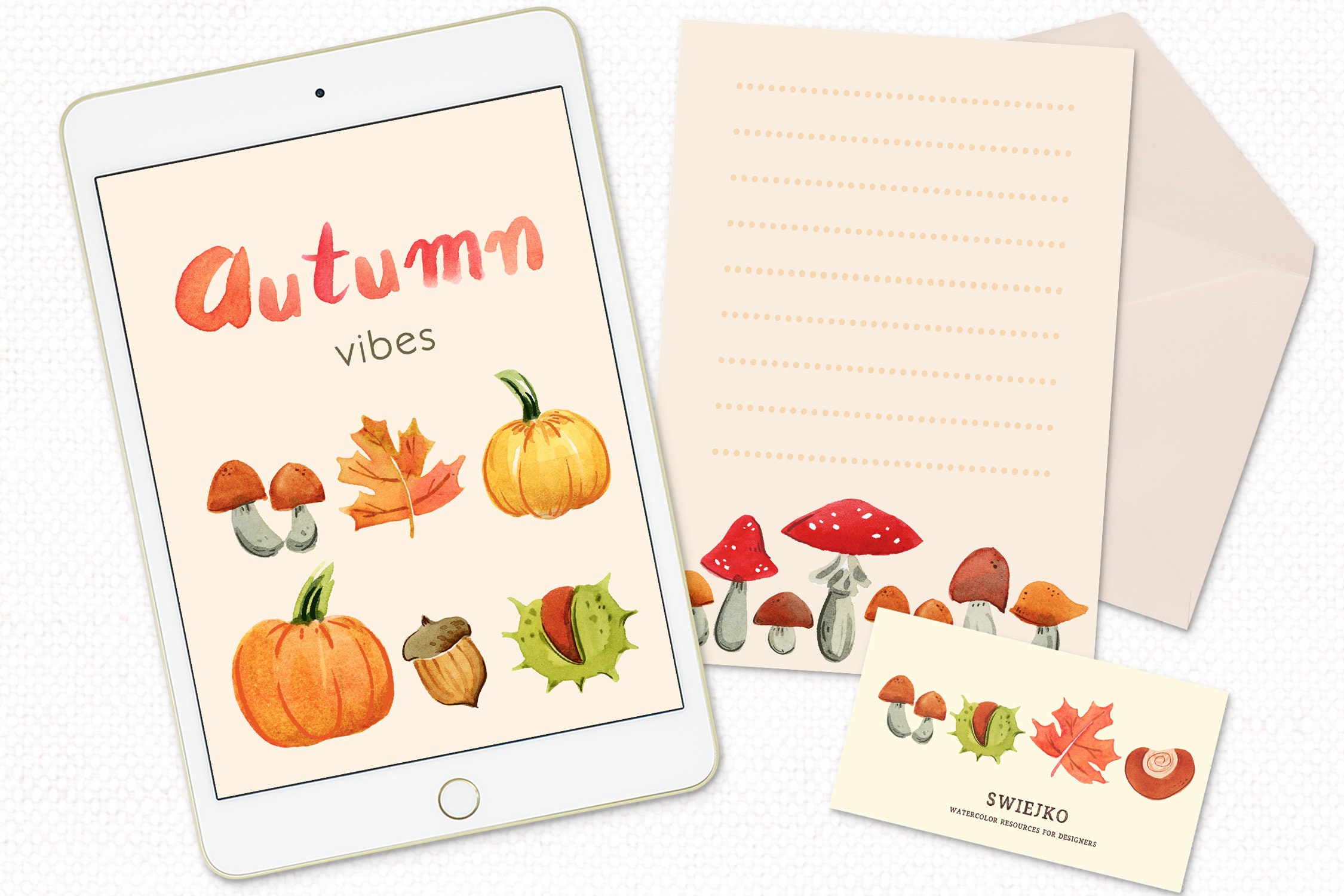 Watercolor Alphabet Numbers Autumn Illustrations Hand - Etsy