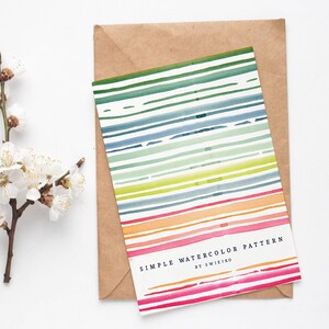 Seamless Digital Paper, Watercolor Stripes Pattern, Scrapbook Paper ...