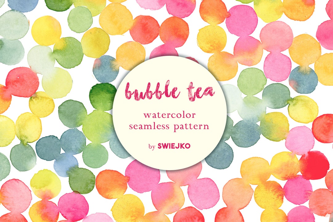 Eric Carle Style, Seamless, Dots Pattern, Watercolor Background, Hand ...