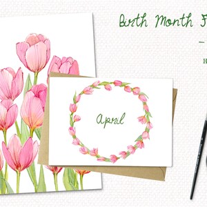 Tulip Clipart, Birth Month Flowers, Aprilflower, Watercolor Clipart Set ...