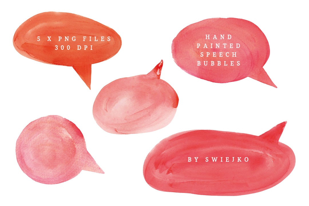 Watercolor Speech Bubbles Clipart, Planner Stickers (digital Download ...