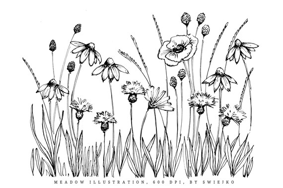 Meadow Clipart Black And White