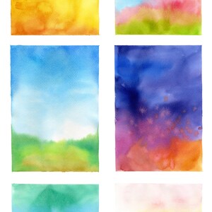 Digital Background Set, Hand Painted Abstract Watercolor Paper ...