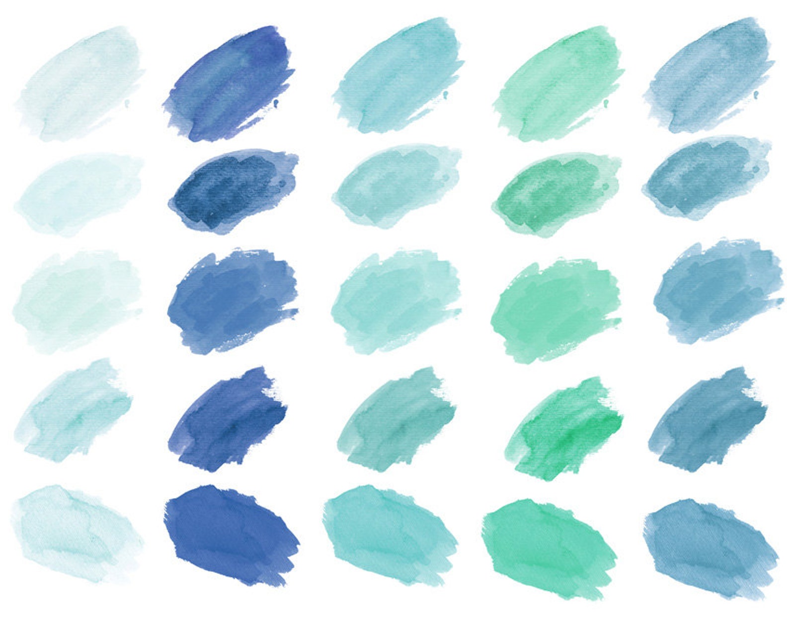 Hand Painted Watercolor Splotches Clip Art (PNG) - Etsy