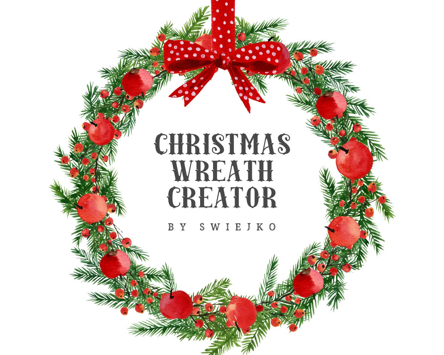 Christmas Wreath Clip Art, Holiday Decoration - Etsy