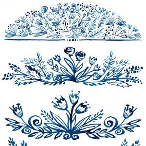 Digital Clipart, Watercolor Floral Borders, Hand Painted Clip Art, Lace ...
