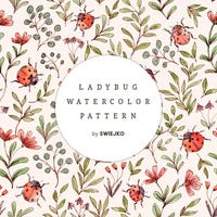 Ladybug Digital Paper, Seamless Backgrounds, Scrapbook Paper, Printable ...