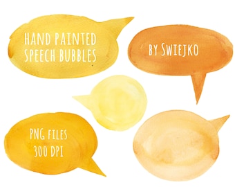 Watercolor Clip Art, Speech Bubbles, Speak Bubble, Speech Clip Art ...