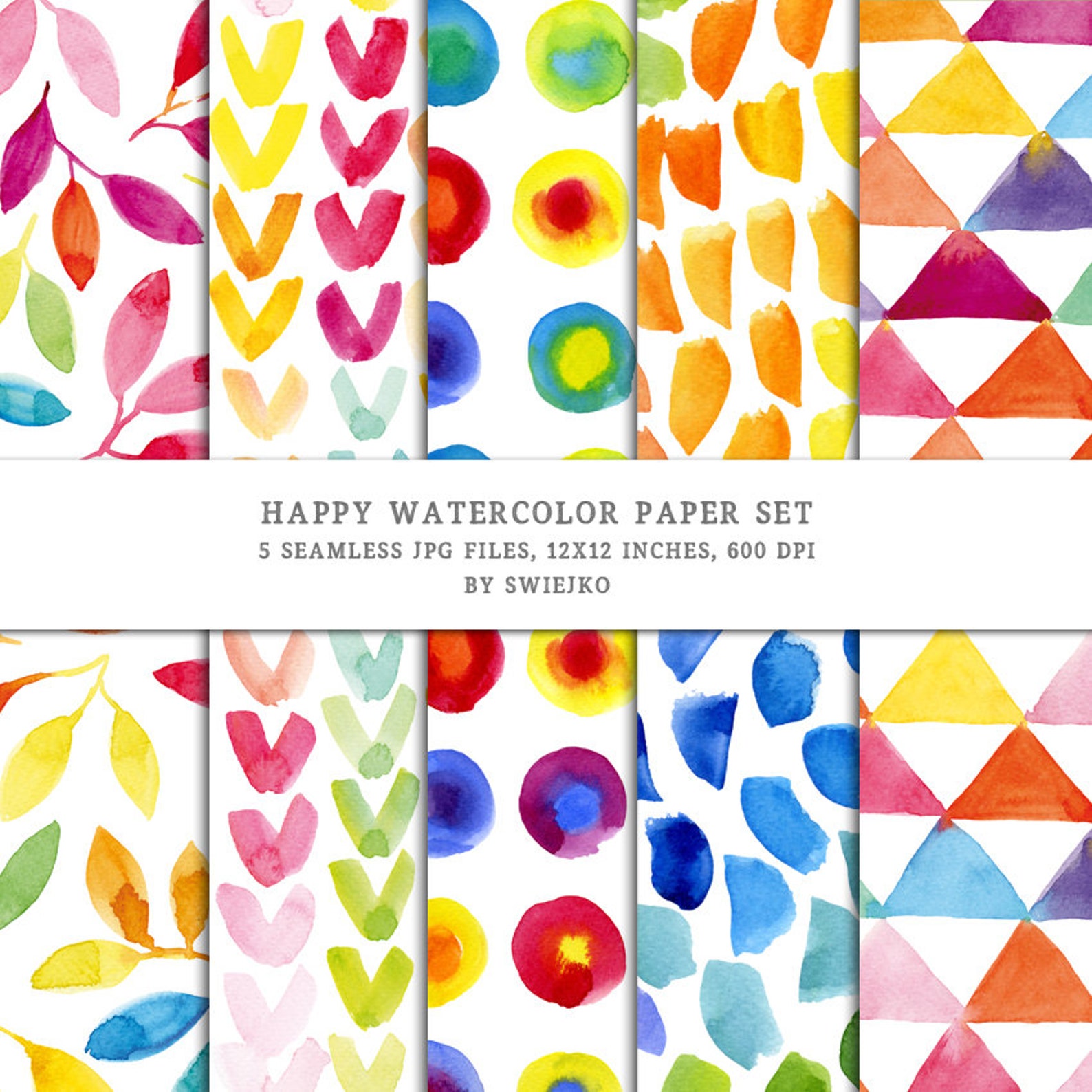Watercolor Digital Paper Happy Hand Painted Background - Etsy