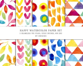 Watercolor Digital Paper Hand Painted Background Stripes | Etsy