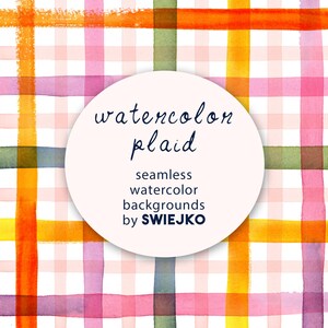 Seamless Digital Paper, Watercolor Plaid Pattern, Scrapbook Paper ...