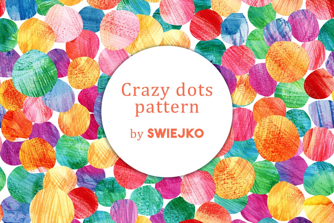 Watercolor Digital Paper, Crazy Dots, Hand Painted Background, Abstract ...