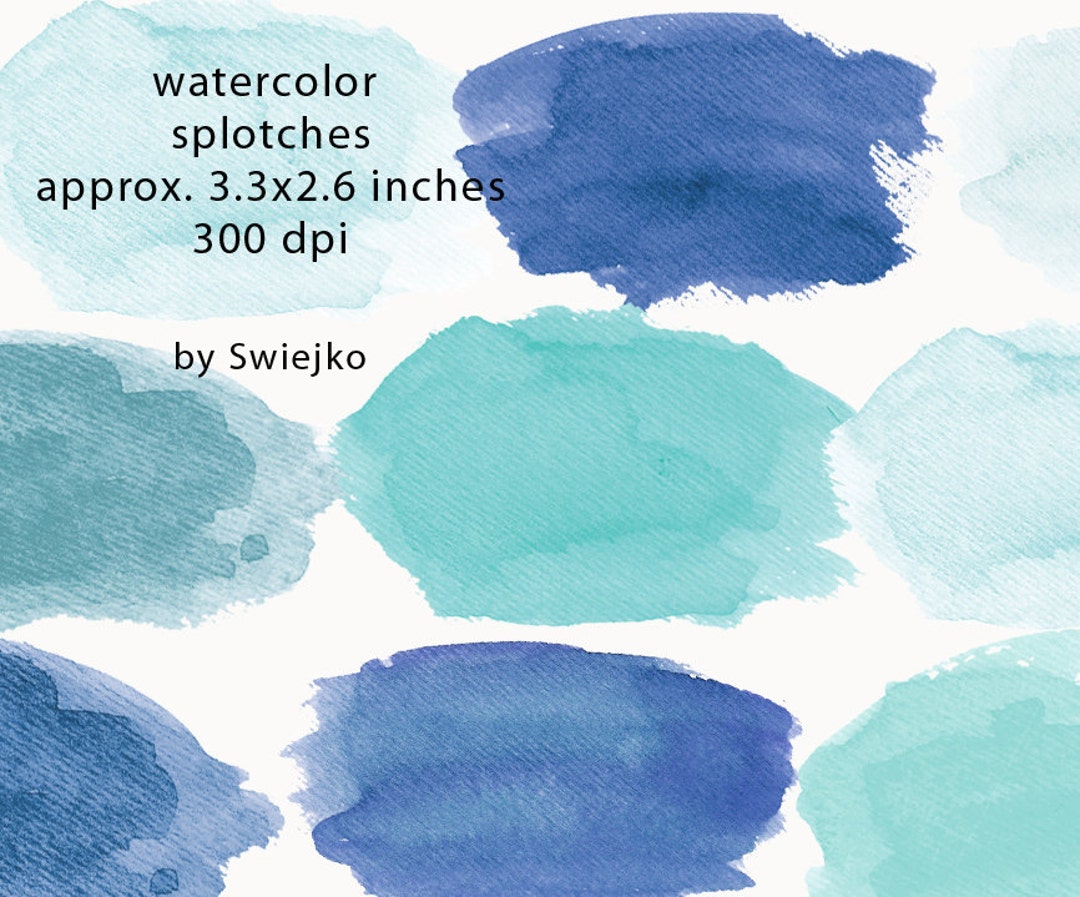 Hand Painted Watercolor Splotches Clip Art (PNG) - Etsy