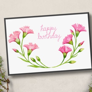 Carnation Clipart, Birth Month Flowers, January Flower, Watercolor ...