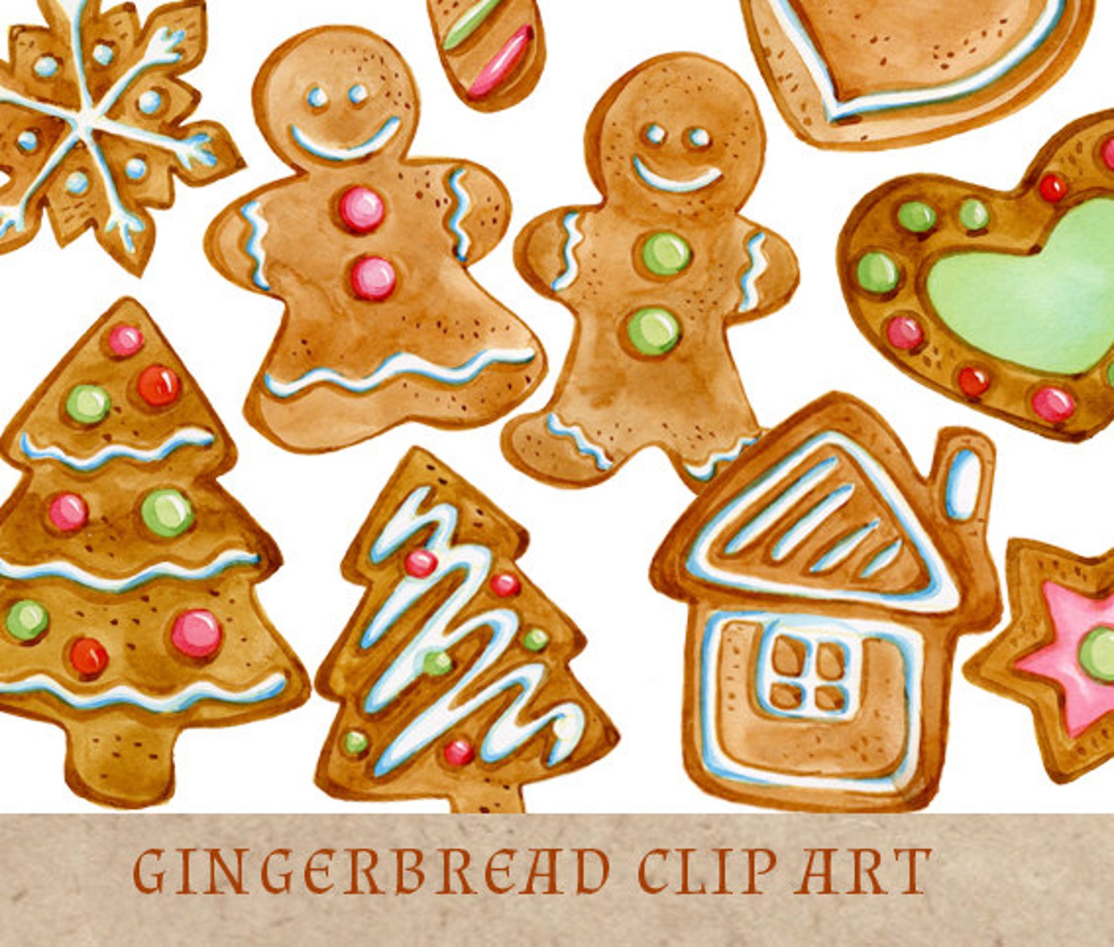 Gingerbread Cookies Clipart, Christmas Clip Art, Gingerbread Man ...