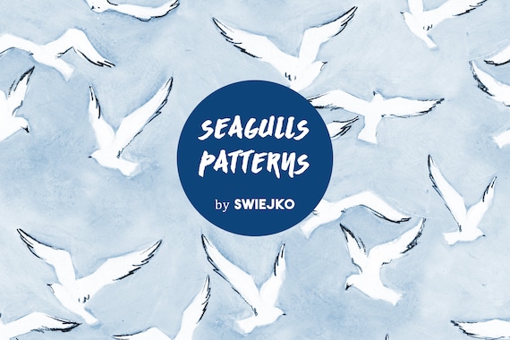 Seagull Pattern Birds Beach Sea Ocean Nautical Summer - Etsy