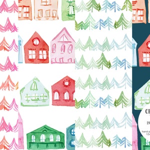 Christmas Digital Background Set, Hand Painted Watercolor Paper ...
