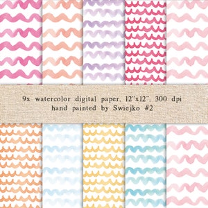 Watercolor Digital Paper, Seamless Watercolor Pattern, Pastel Colors ...