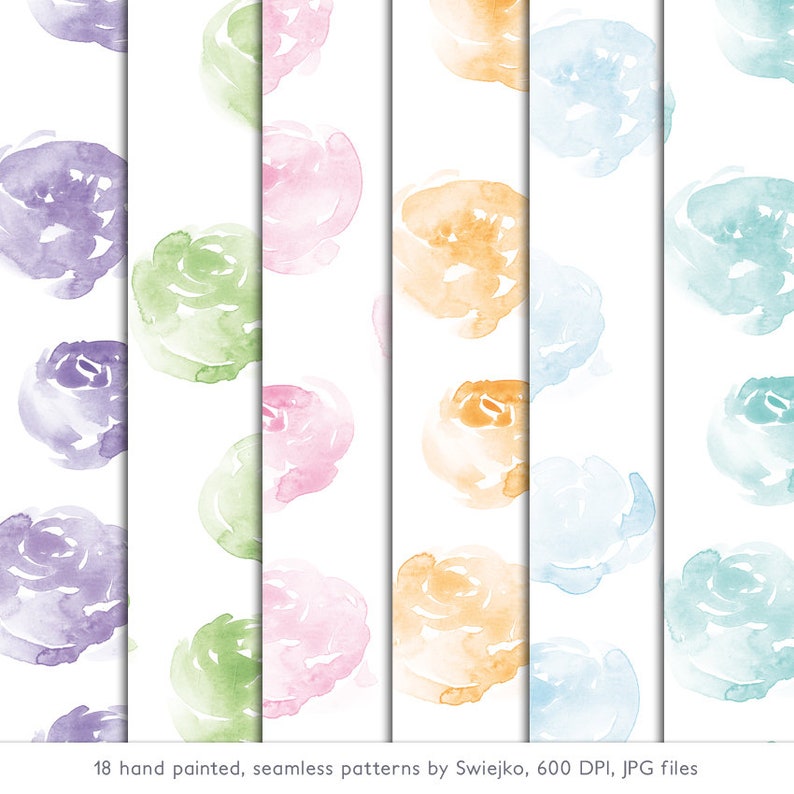 Watercolor Digital Paper Pastel Painted Pattern Seamless - Etsy