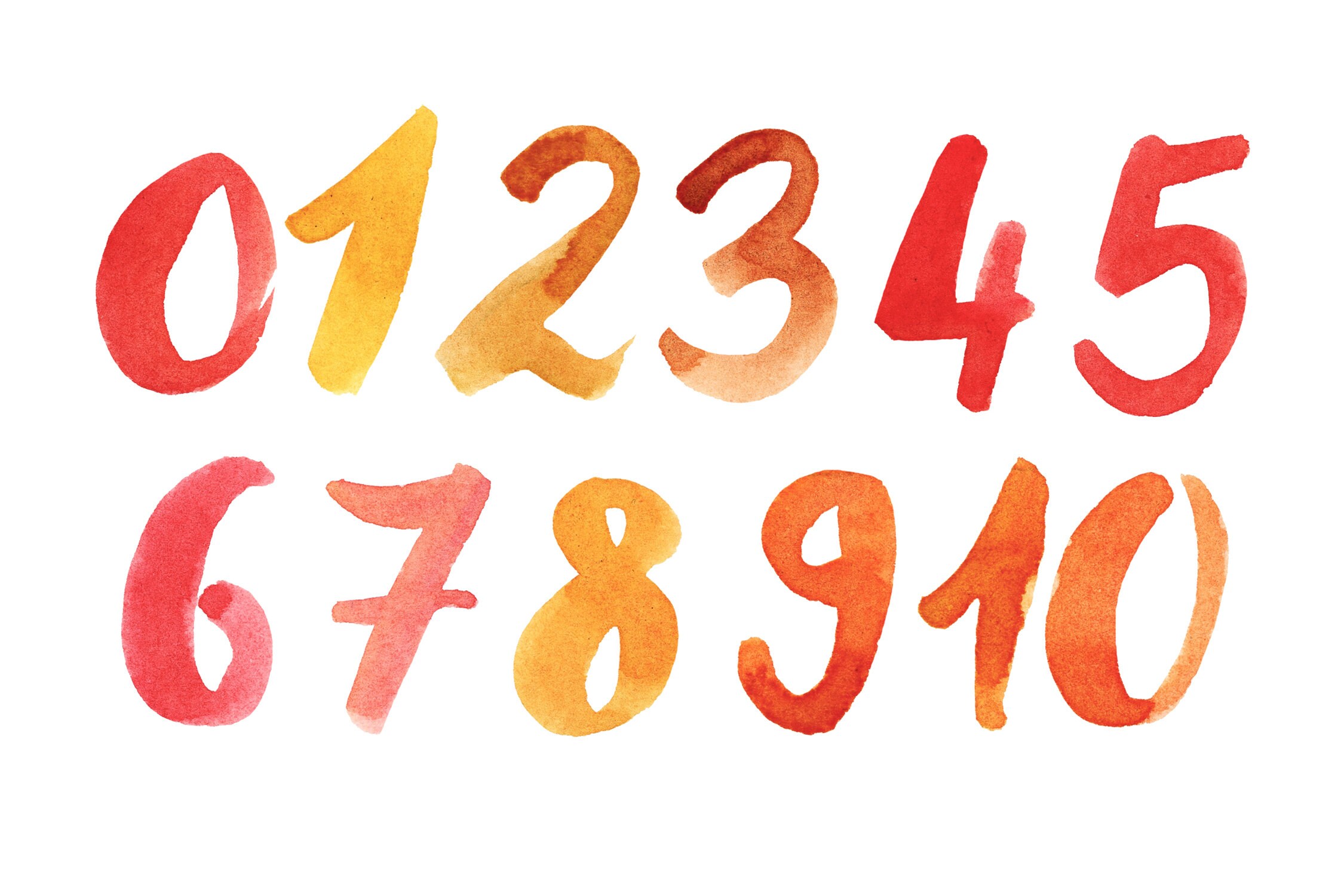 Watercolor Alphabet Numbers Autumn Illustrations Hand - Etsy