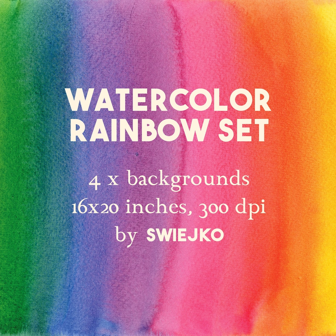 Rainbow Watercolor Backgrounds, Hand Painted Digital Papers (digital ...