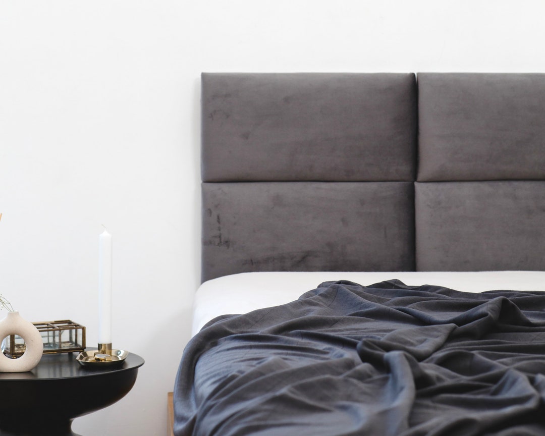 Upholstered Velvet Headboard Wall Panels, Acoustic Sound Absorber Wall ...