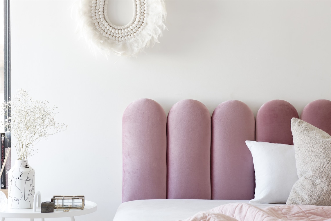 Upholstered Wall Panels Headboard Plush Velvet Arched Wall - Etsy