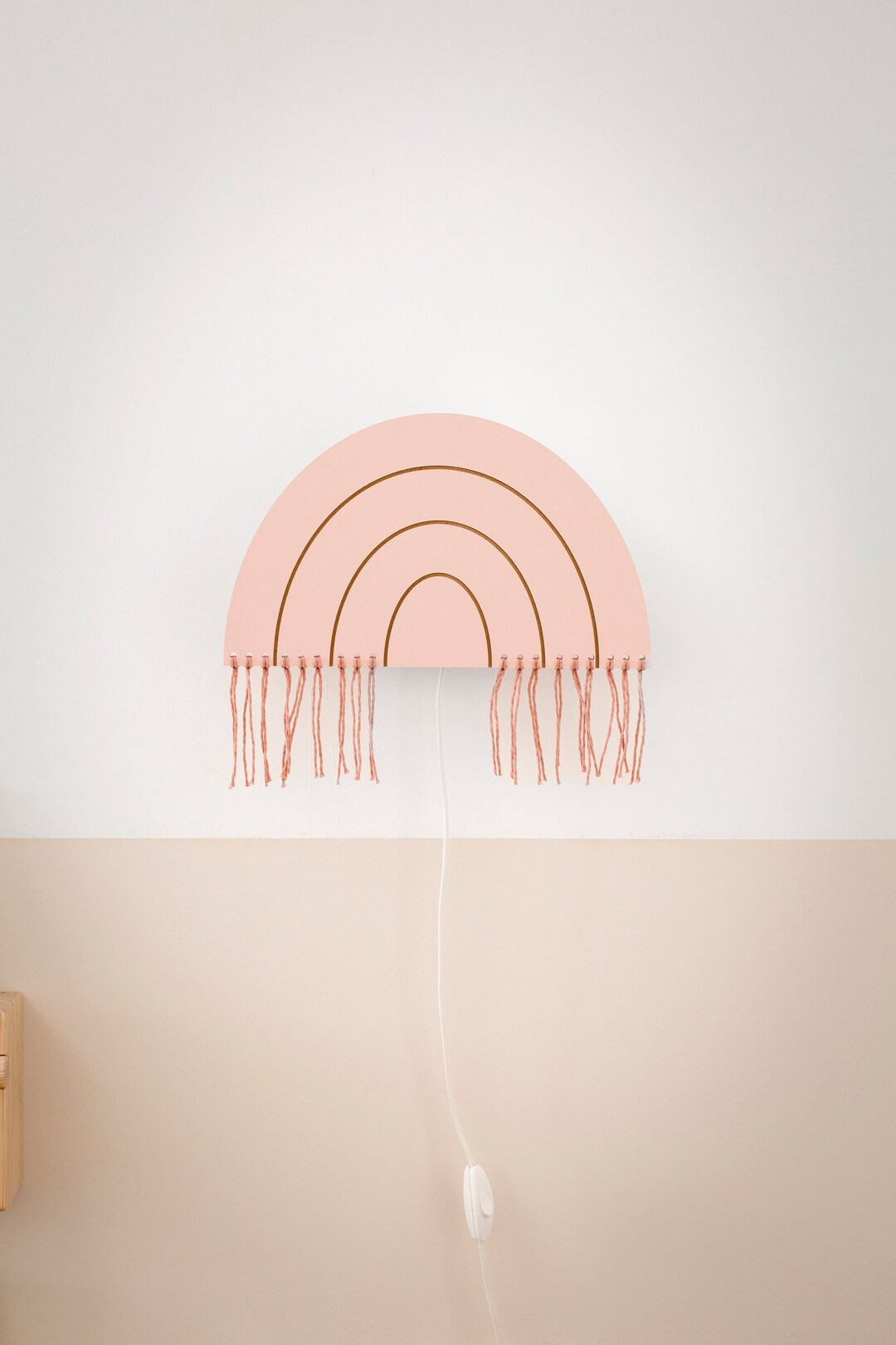 Rainbow Lamp, Boho Night Light, Kids Room Light, Nursery Light, Wall ...