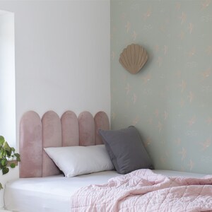 Upholstered Hurdles Wall Panels, Rounded Fence Headboard, Bed Padded ...