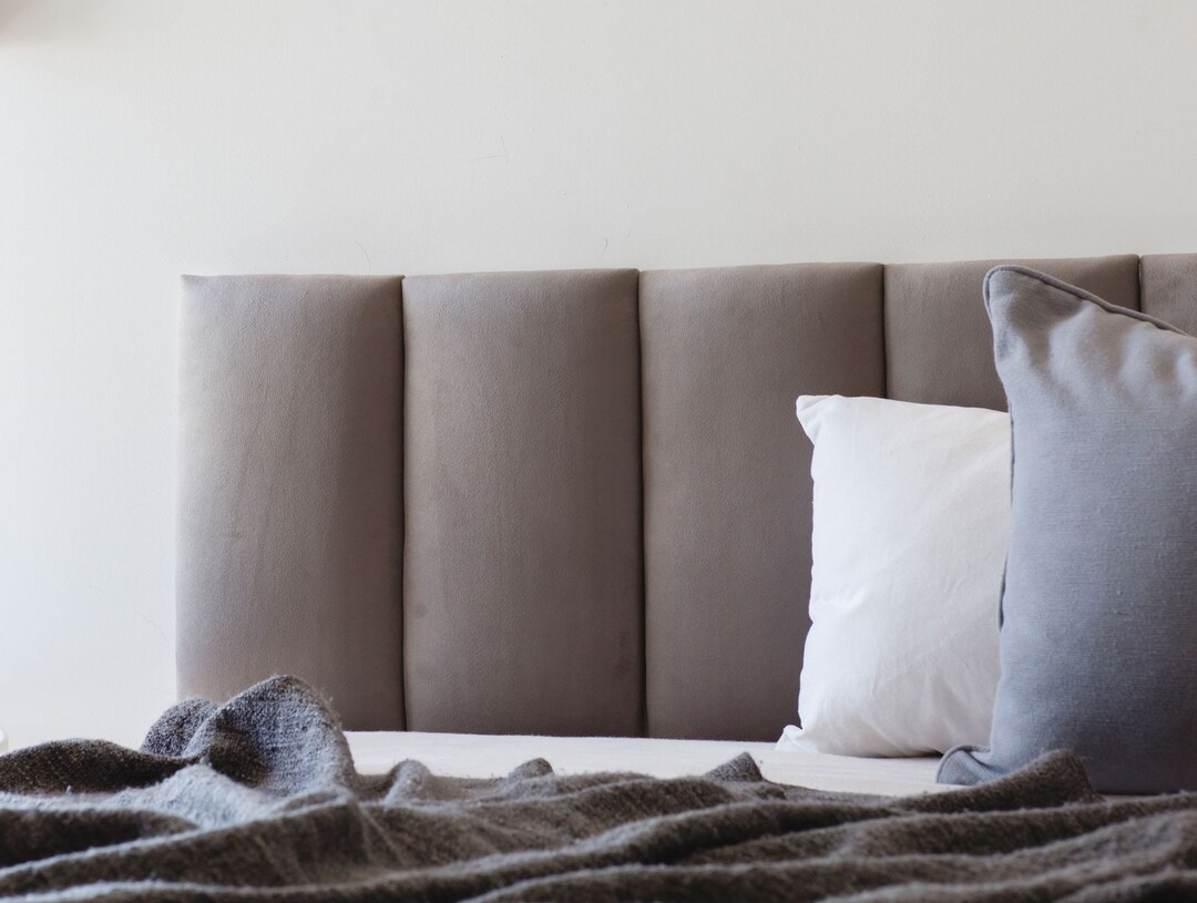 Padded Wall Panels, Wall Mounted Headboard, Upholstered Velvet Fabric ...