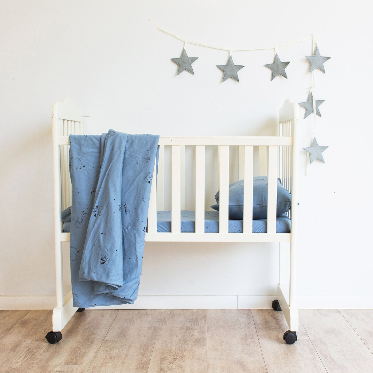 The Little Prince Mini Crib Sheets Grey Crib Bedding Gray | Etsy