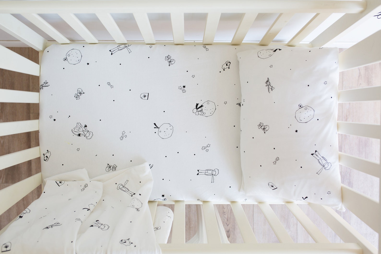 Le Petit Prince Mini Crib Sheets, 100% Egyptian Cotton Bed Sheets ...