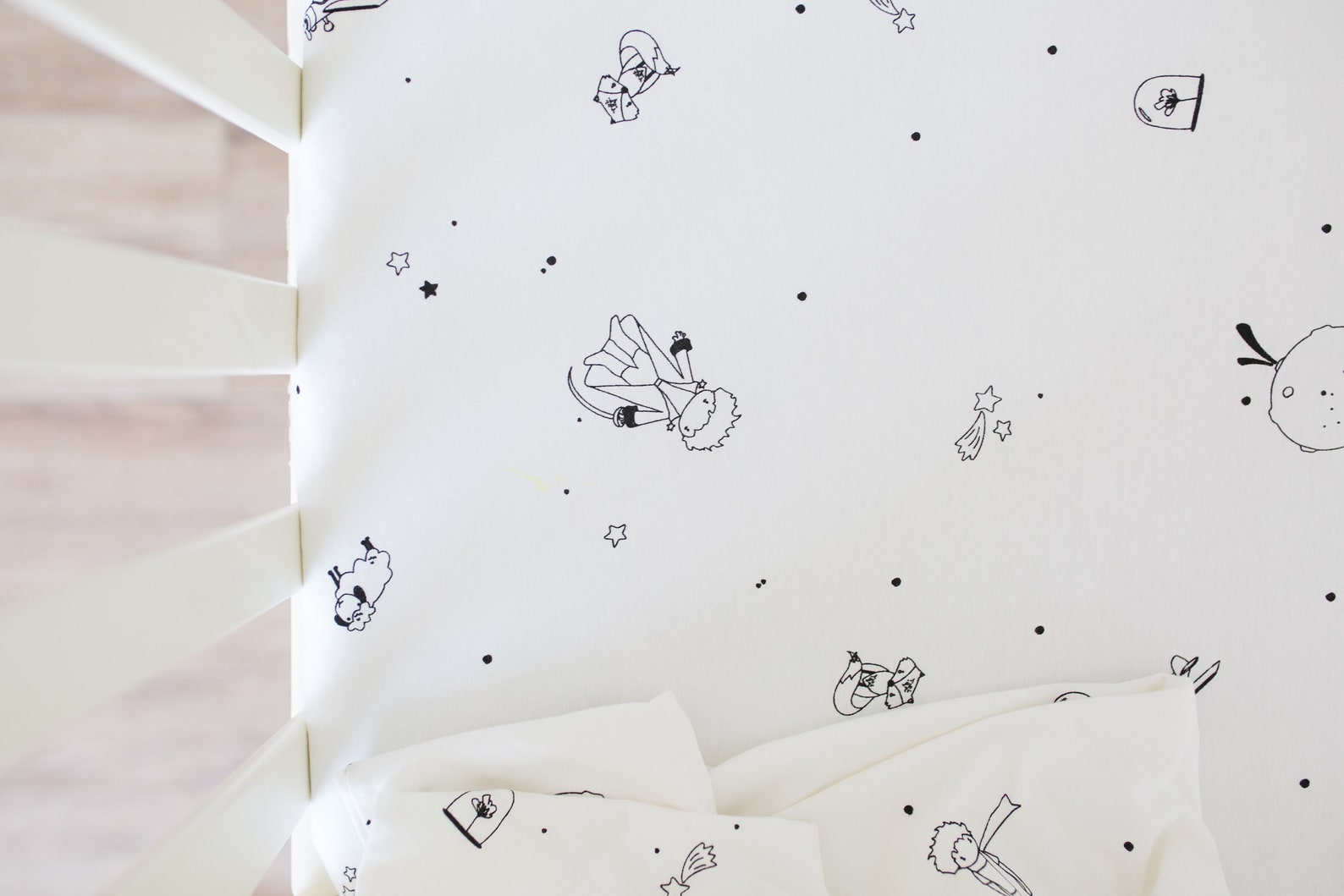 Le Petit Prince Mini Crib Sheets, 100% Egyptian Cotton Bed Sheets ...