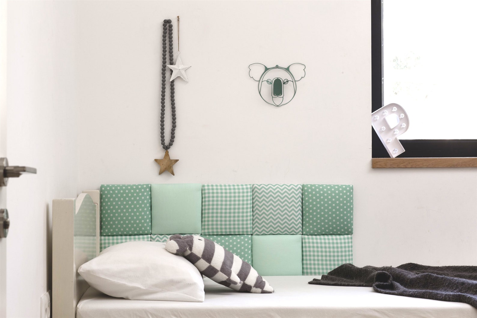 Wall Padding, DIY Self Adhesive Peel and Stick Upholstered Soft Wall ...