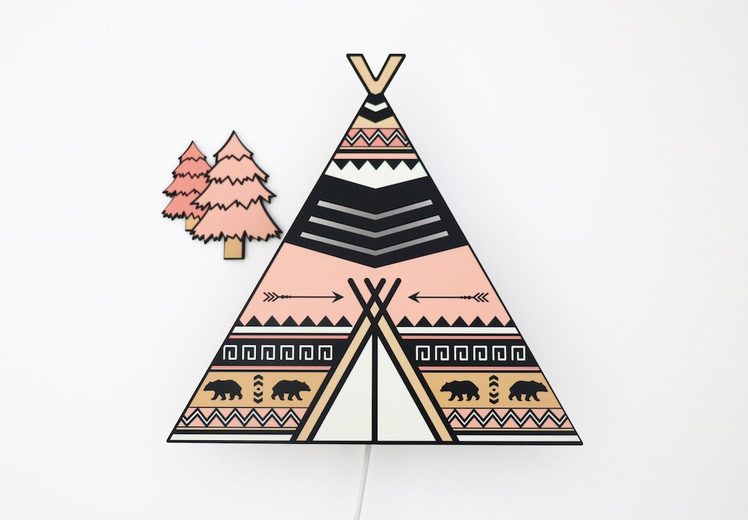 Teepee Night Light, Children LED Night Light, Kids Wall Lamp, Nursery ...