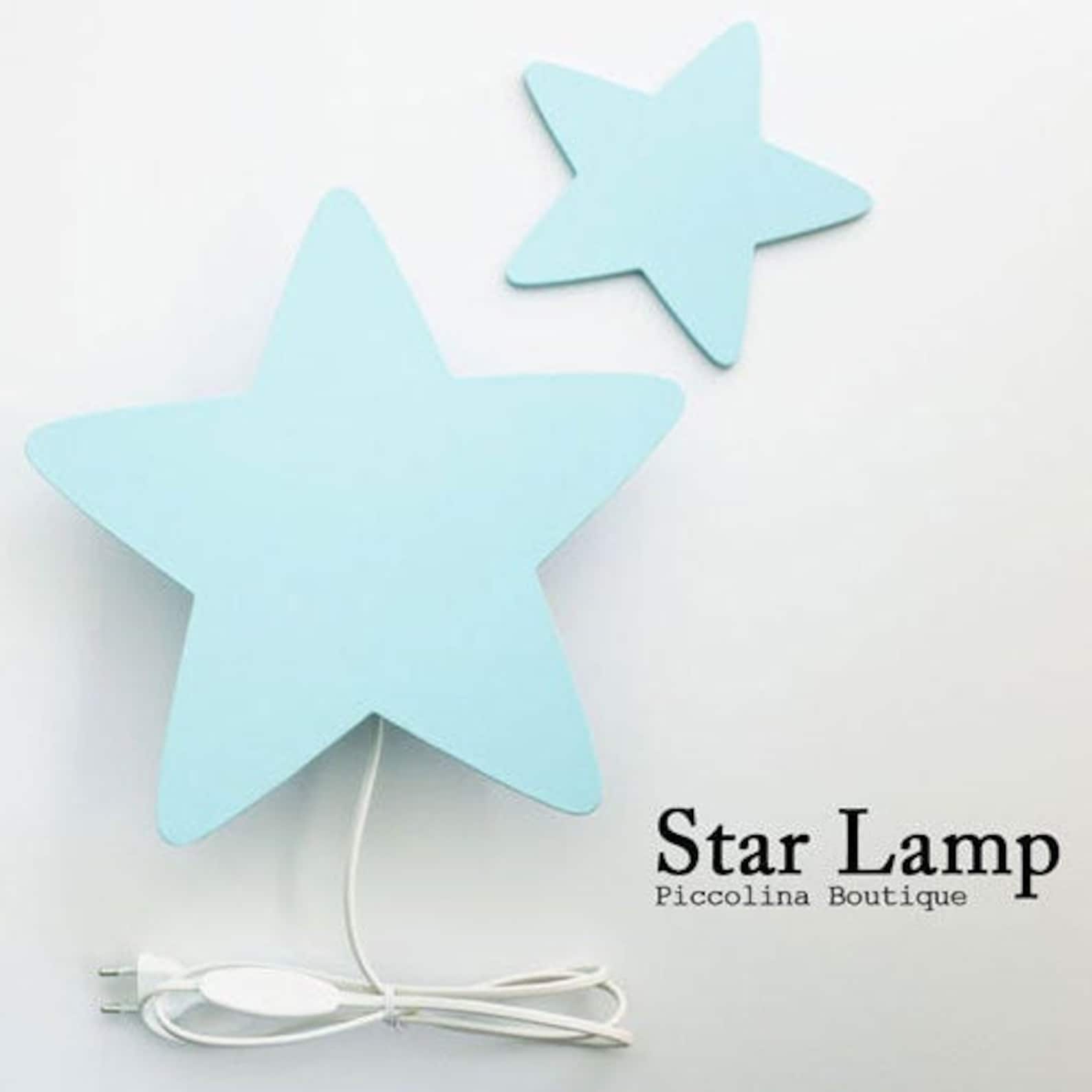 Blue Star Night Light Star Wall Lamp Star Wall Light Baby | Etsy