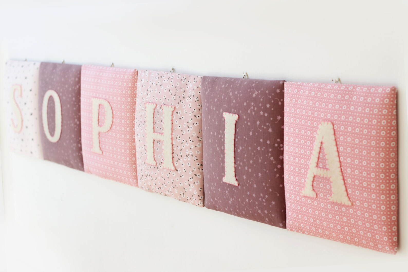 Personalized Baby Name Banner Pink Wall Letters Pink Name | Etsy