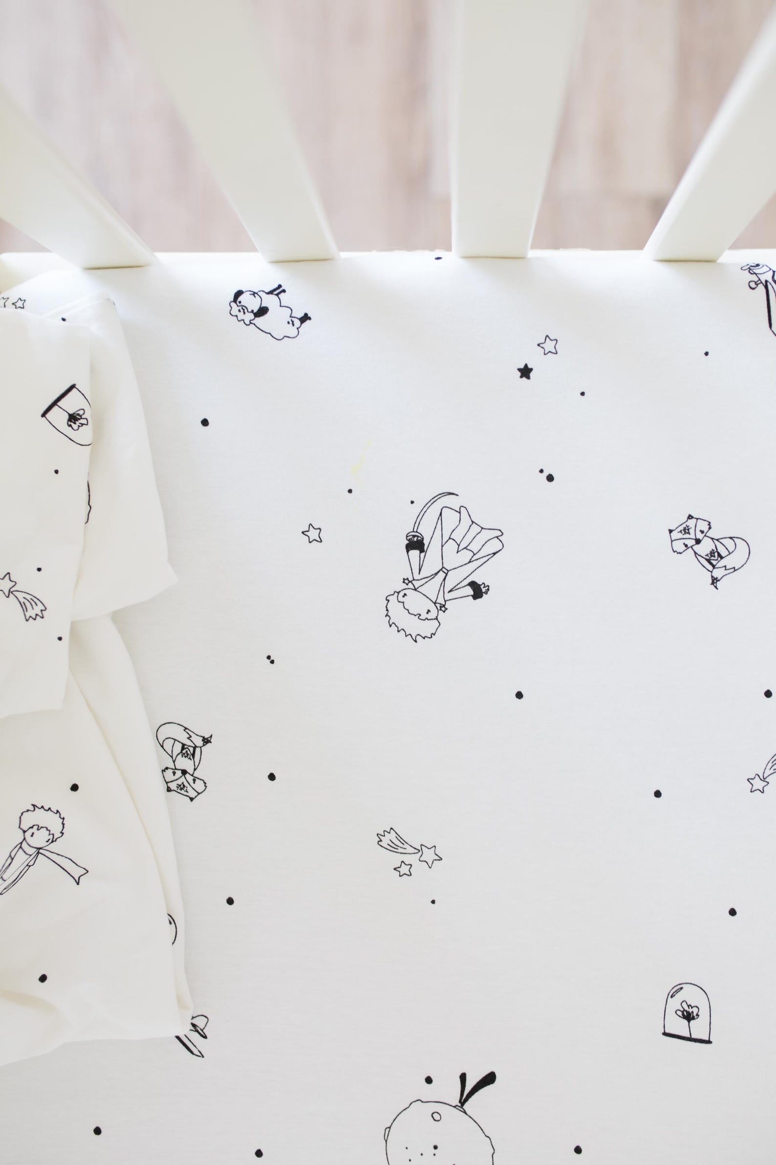 The Little Prince Mini Crib Sheets, Grey Crib Bedding, Gray Crib Sheets ...