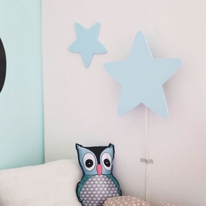 Blue Star Night Light, Star Wall Lamp, Star Wall Light, Baby Nursery ...